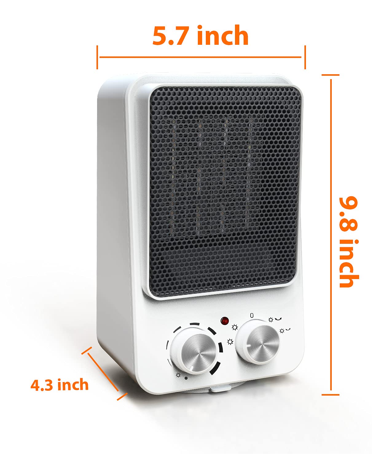 Small Space Heater White Electric Ceramic Heater 1500W, Mini Indoor Portable Heater with Tip-Over and Overheat Protection for Bedroom, Office and Desk
