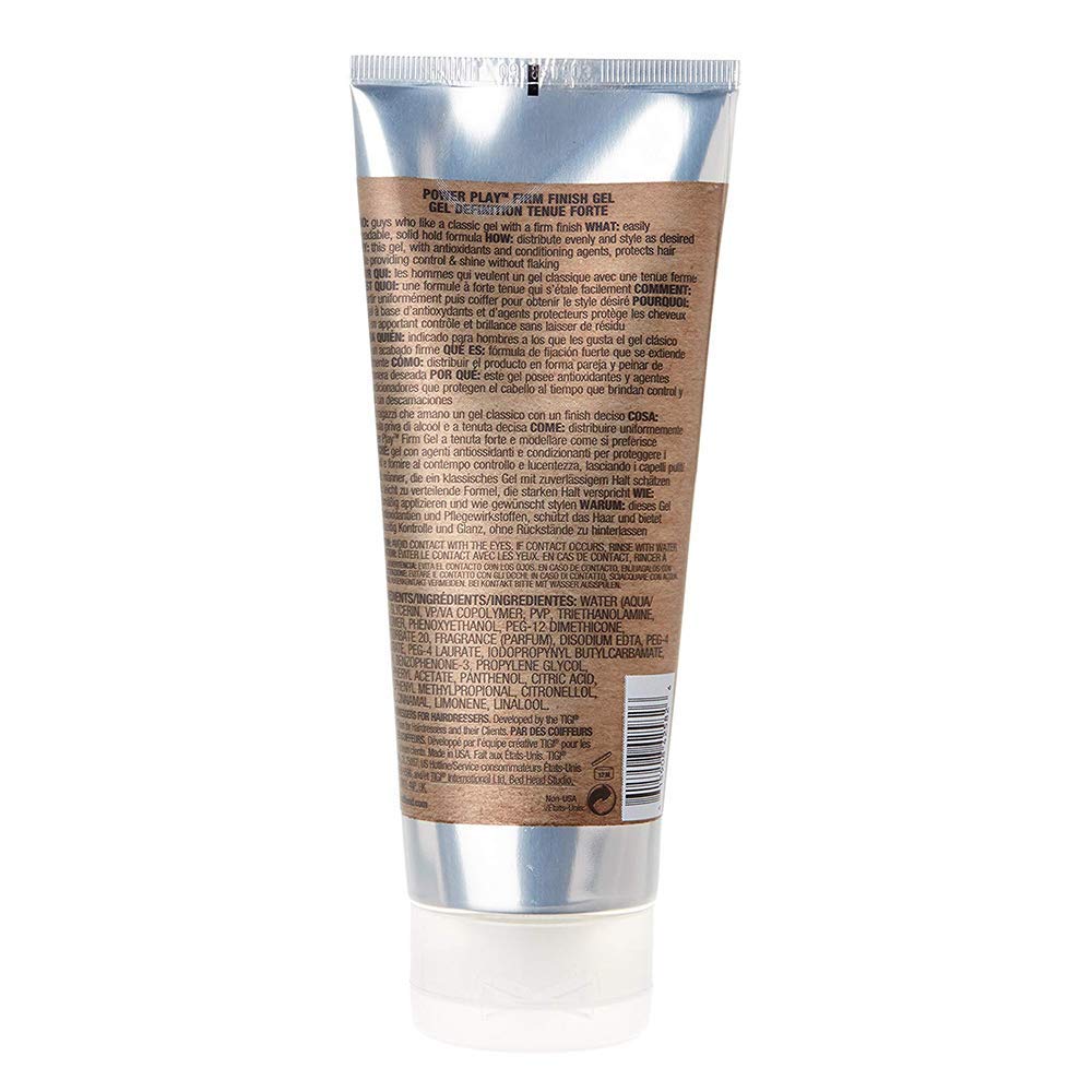 Bed Head B For Men Power Play Firm Finish Gel by TIGI for Men - 6.76 oz Gel