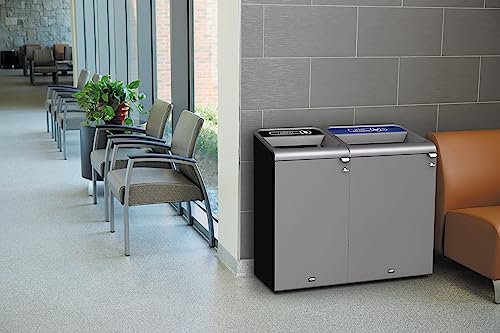 Rubbermaid Commercial Products Configure Landfill Trash Can, 23-Gallon, Grey, Indoor/Outdoor Waste Container Set for Office/Malls/Schools/Restaurants