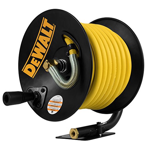DEWALT DXCM024-0348 3/8" x 50' Manual Hose Reel with Rubber Hose , Yellow