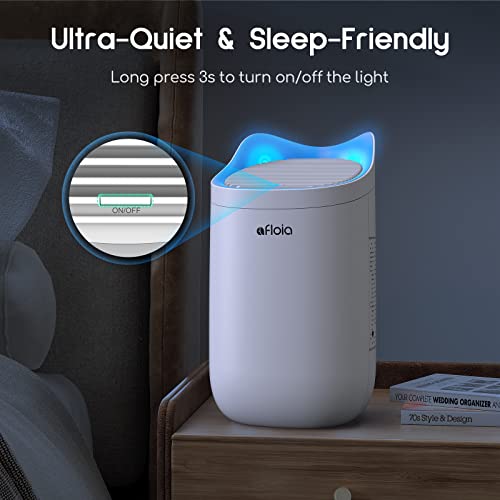 Mini Dehumidifier for Bathroom, Afloia Q3 Portable 20oz Dehumidifiers for 200 Sq.ft Auto-Off Compact Quieter Lighter Peltier Dehumidifier for Small Spaces [Cat Ear Design]