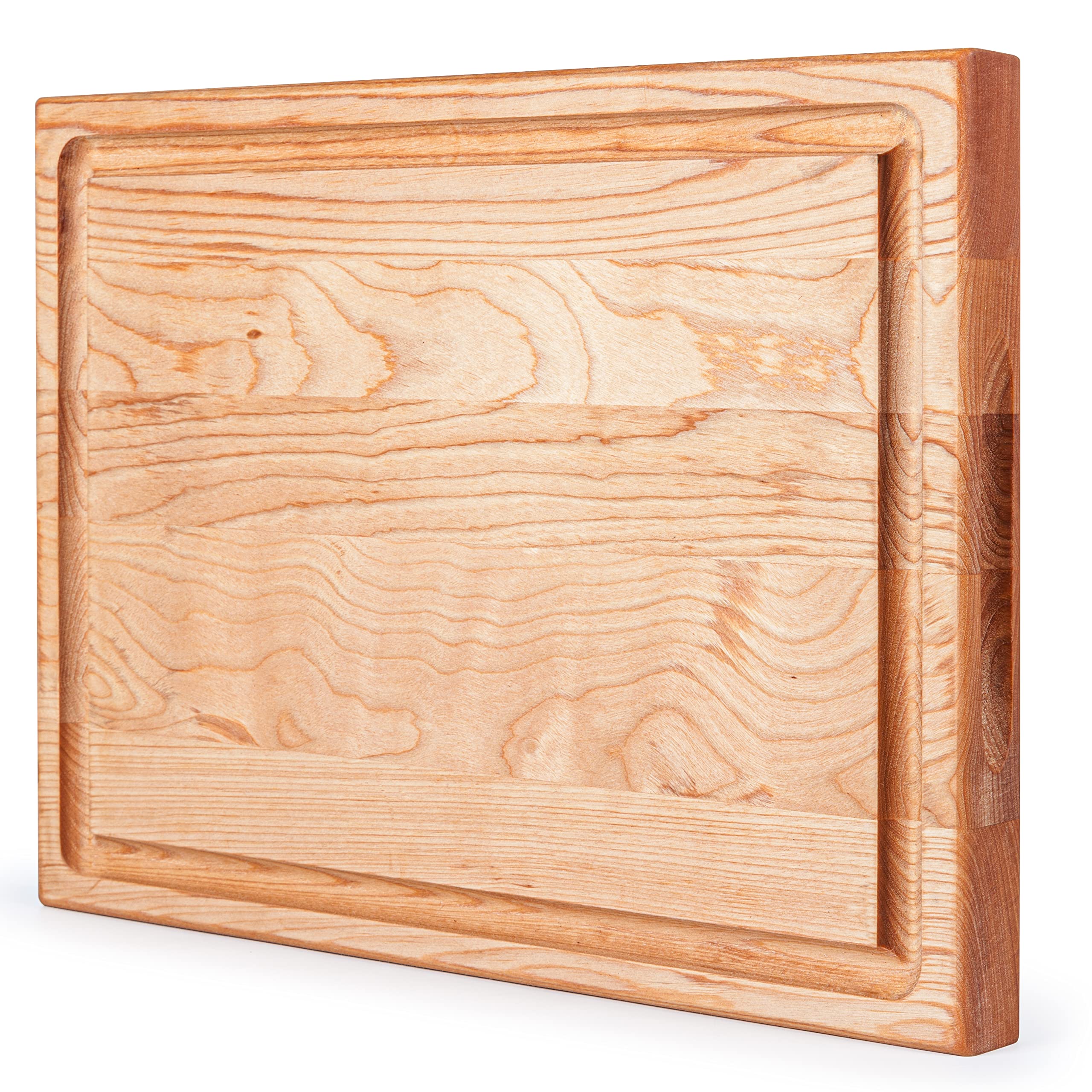 Birch Cutting Board by Mevell, Handmade in Canada, Wood Cutting Board for Kitchen, Reversible with Juice Groove (Birch, 16x12x1.5)