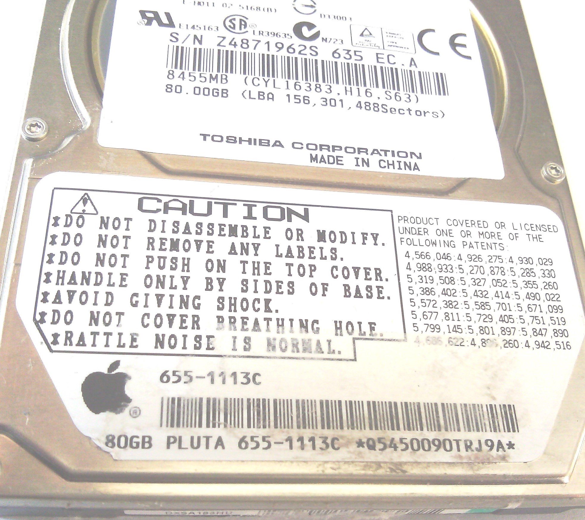 Toshiba 80GB UDMA/100 4200RPM 2.5-in 9.5mm Notebook Hard Drive