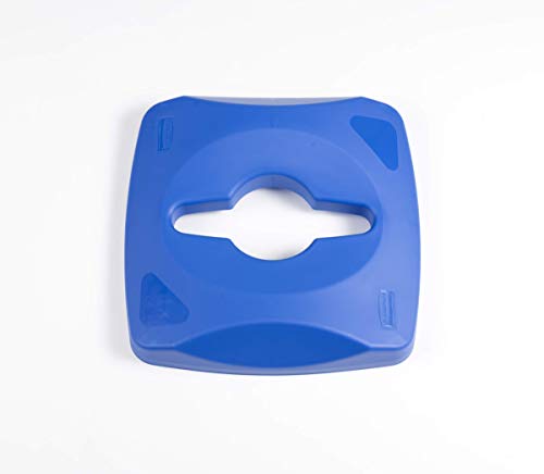 Rubbermaid Commercial Products Untouchable Recycling Duel Stream Lid, Blue (1788374)