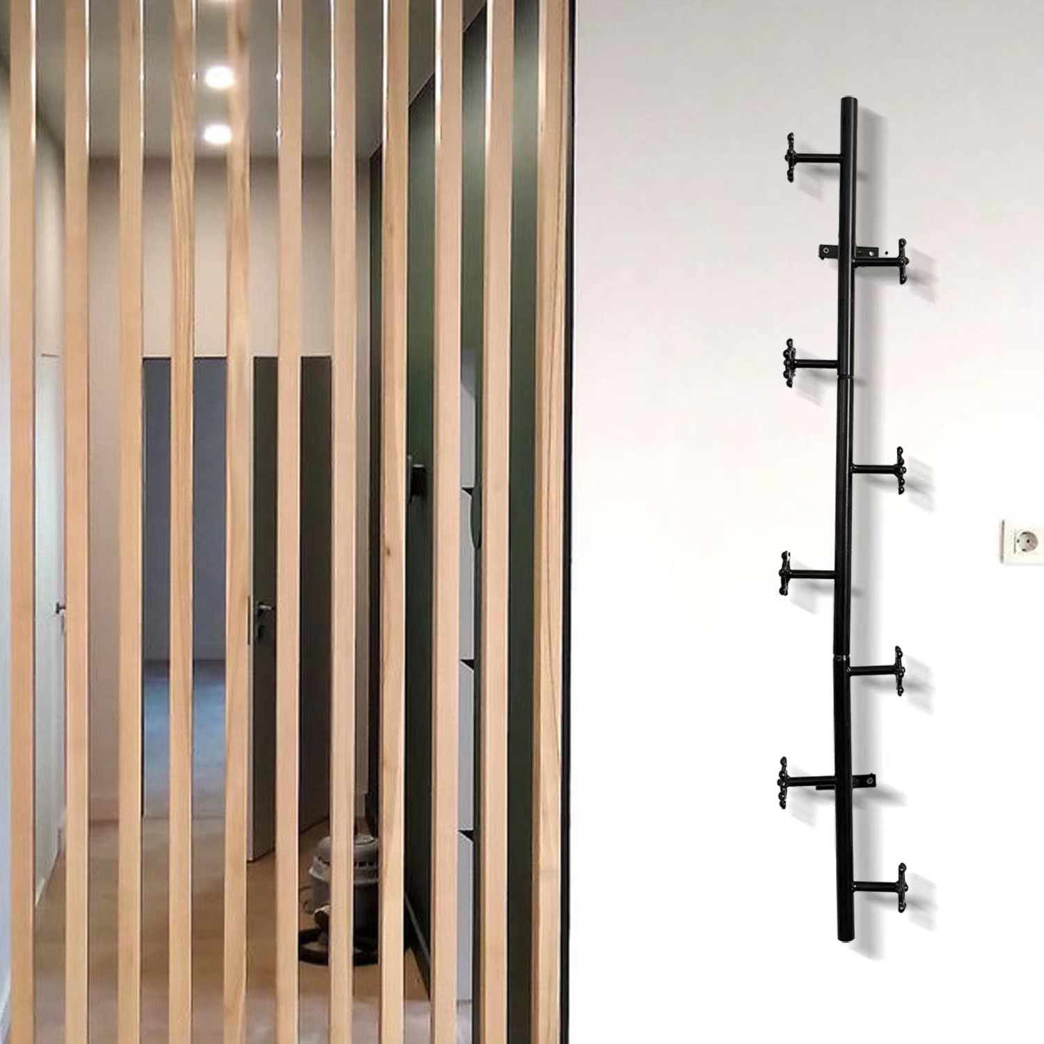 changqing Vertical Faucet Coat Rack Wall Mounted 35 Inch, Metal Rotatable Vertical Hat Rack for Wall, Modern Wall Coat Tree for Hats, Jackets, Bags, Entryway Bedroom