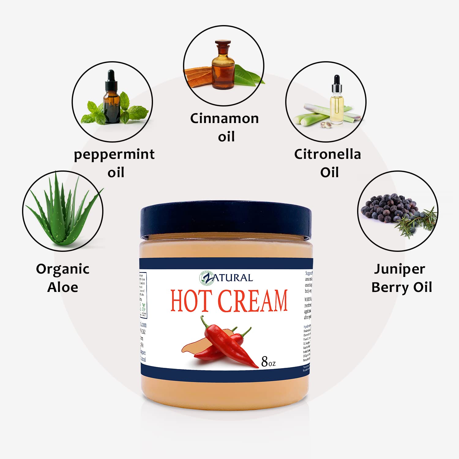 Zatural Hot Cream Relaxing Cream Muscle Rub Skin Tightning Lotion Body Wraps Skin Firming (8 Ounce)