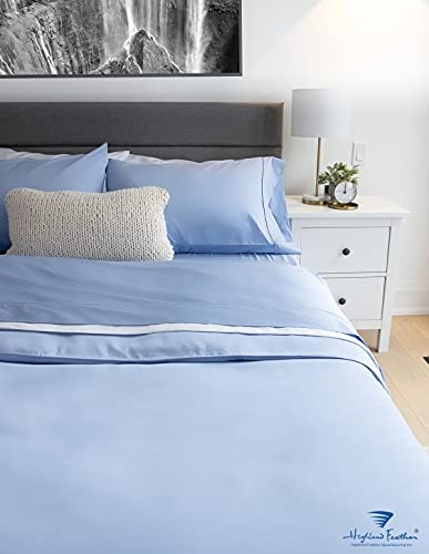 Highland Feather 100% Pure Cotton Duvet Cover – 300 Thread Count, Long-Staple Combed Cotton Best-Bedding Sheets for Bed, Breathable, Soft & Silky Sateen Weave