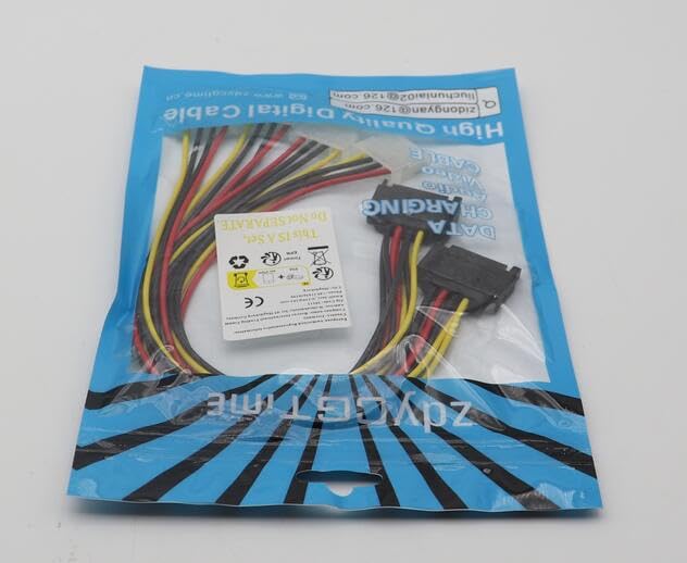 zdyCGTime 15-Pin SATA Male to 8 Pin (6+2 Pin) PCI-Express Female Video Card Power Adapter Cable(20CM/8inch)
