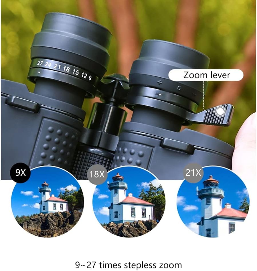 Bird Watching 9-27X50 Binoculars for Adults with Tripod Smartphone Adapter BAK4 Prism FMC Lens Binoculars for Birds Watching Hunting Telescope