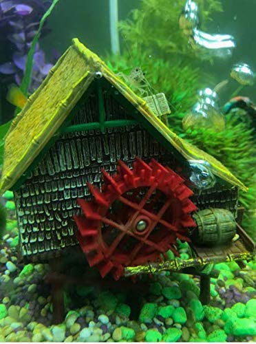 Saim Windmill Live Action Aquarium Ornaments/Air Pump Aquarium Bubble Decorations
