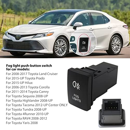 Blue Fog Light Push Button Switch LED Push Switch for 2019 Toyota Tacoma SR5 Crew Cab Pickup 4-Door