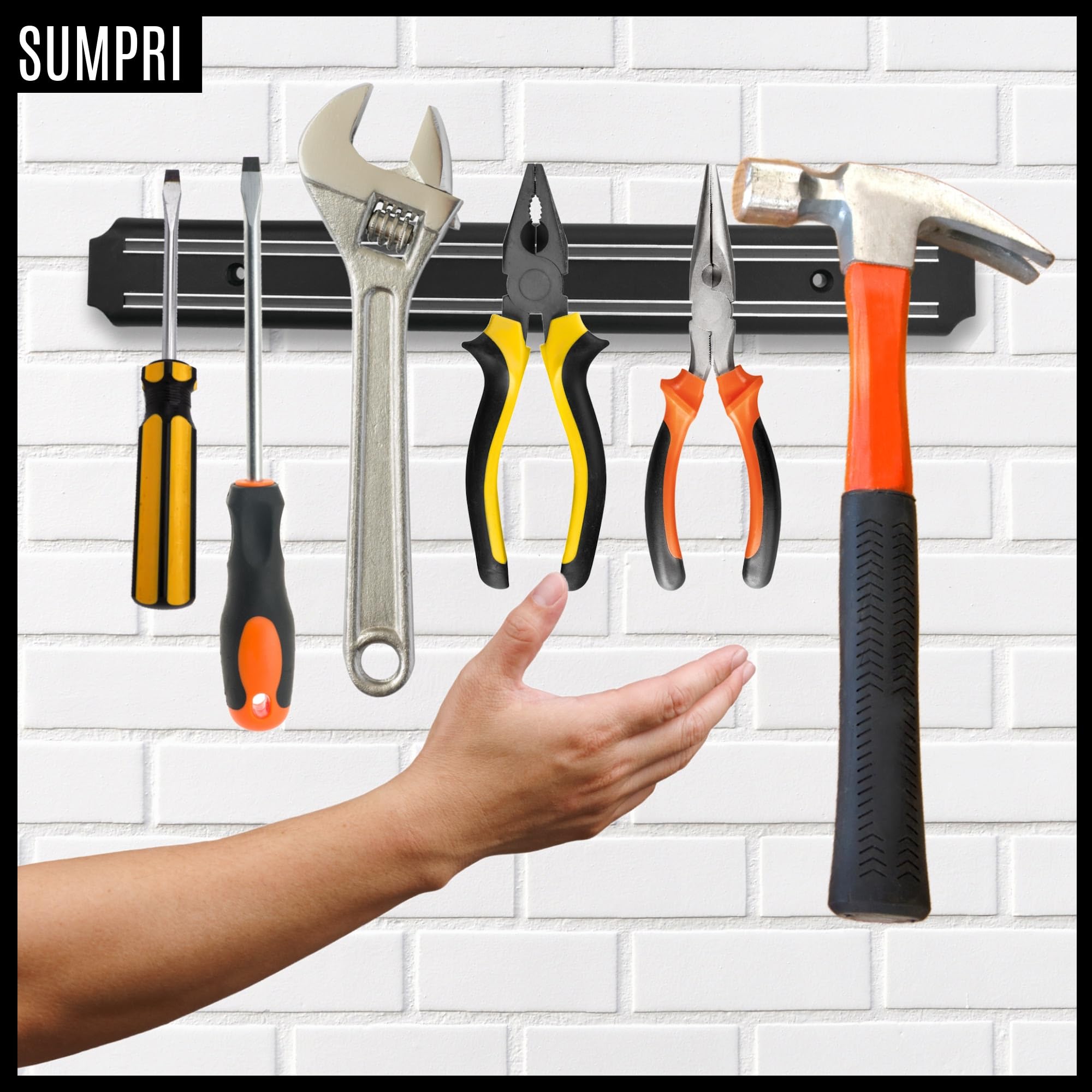 Magnetic Knife Strip for Wall - Extra-Strong Magnet Knife Holder Strip (15 Inch X Set Of 3) - Securely Holds Your Biggest Kitchen Knives - Space-Saving Magnetic Knife Holder For Wall -By SUMPRI