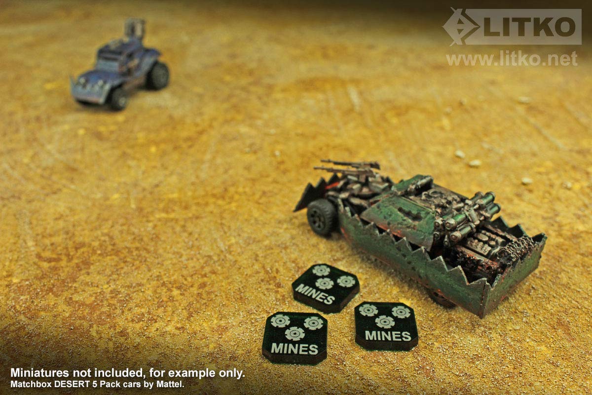 LITKO Ammo Tokens | Compatible with Gaslands Miniatures Game | Legacy | Refueled | Set of 10 | (Mines Ammo)