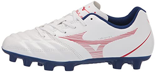 Mizuno Boy's Rebula Cup Select Jr. Soccer Shoe, White-Red, 2 Big Kid