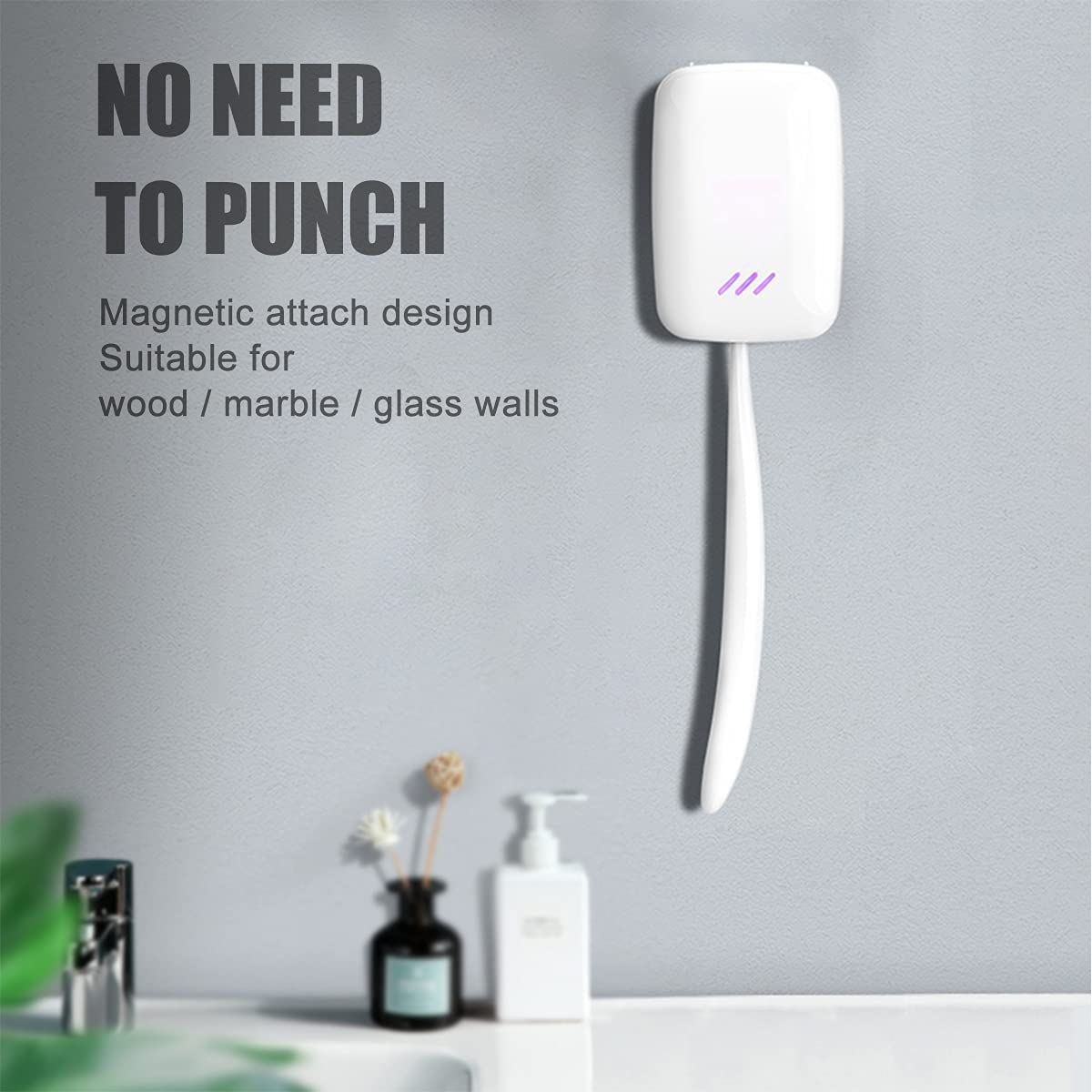 EVEMANT Portable Mini Toothbrush Case Fast Drying Wall Mounted Holder Rechargeable Toothbrush Case for Houshold, Business Trip or Traveling ( White )