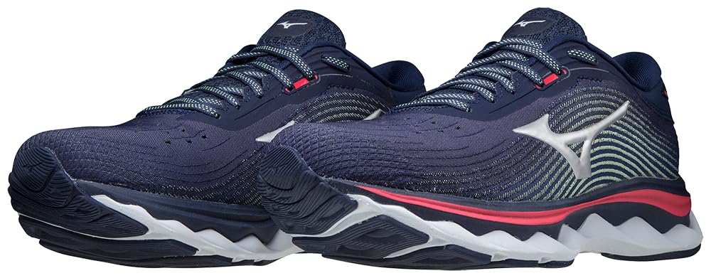 Mizuno Women's Wave Sky 5 Running Shoe, Peacoat, 8