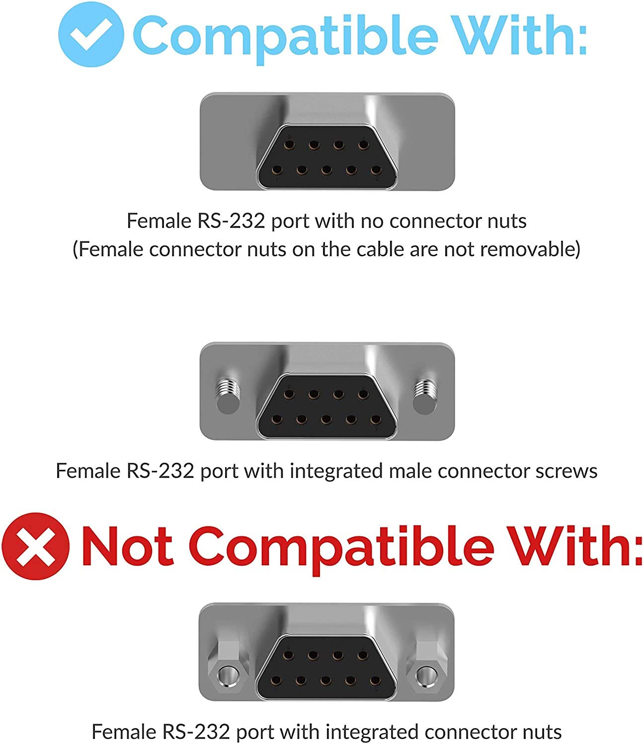 SABRENT USB 2.0 to Serial (9 Pin) DB 9 RS 232 Converter Cable, Prolific Chipset, HEXNUTS, [Windows 11/10/8.1/8/7/VISTA/XP, Mac OS X 10.6 and Above] 2.5 Feet (CB-DB9P)