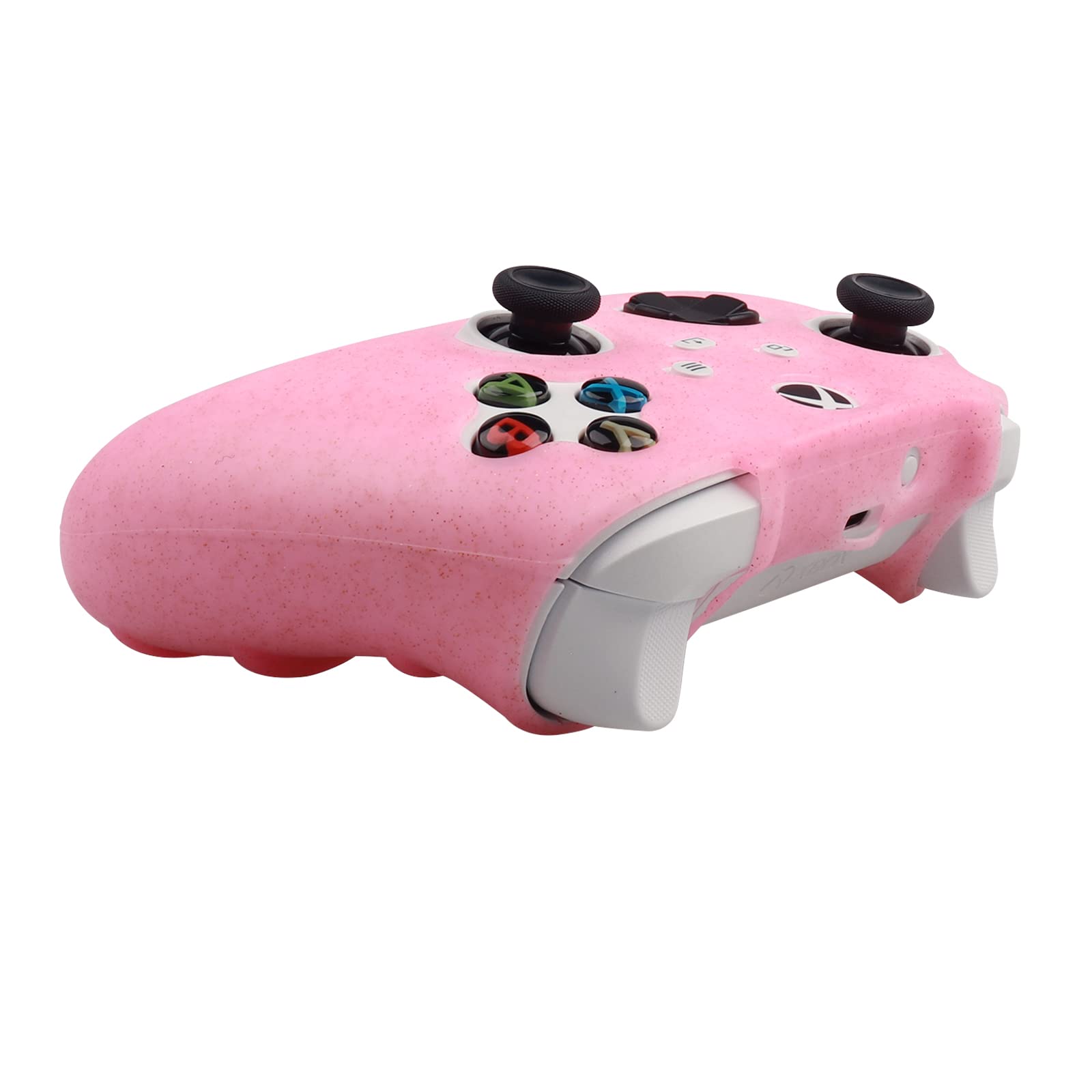 RALAN Glitter Controller Skin for Xbox Series, Anti-Slip Silicone Controller Cover Protector Case Compatible for Xbox Series Gamepad Joystick with 4 Cat Caps and Black Pro Thumb Grip x 8.