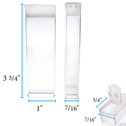 The Beadsmith Clear Plastic Boxes - Rectangle with a Flip Top Cap - 7/16β x 1β x 3-3/4β - Use for Beads, Bath Salts, Wedding & Party Favors, Home or Office Storage - Bag of 100