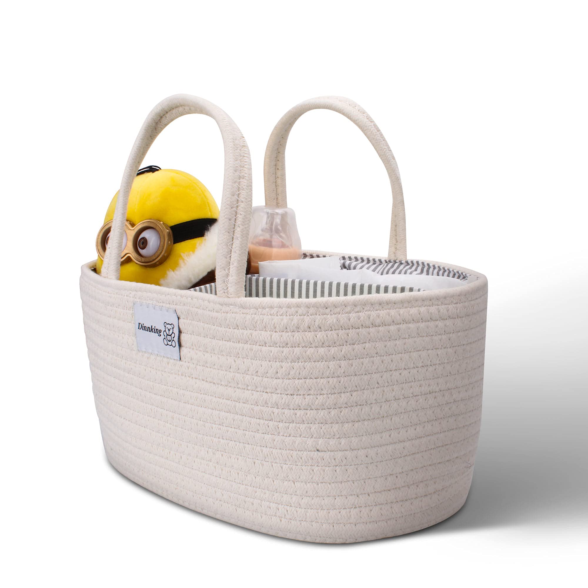 Baby Diaper Caddy - Baby Shower Gift Basket Nursery Storage Bin and Car Organizer, for Diapers and Baby Wipes