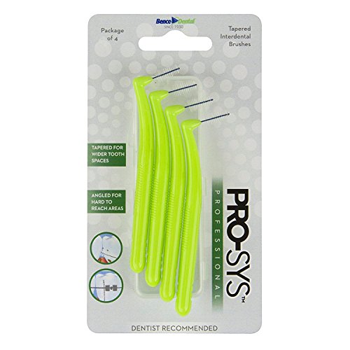 PRO-SYS® Interdental Brush Wide Spaces, Proxy Brush - 16 Brushes (4 Packs – 4 Brushes per Pack) – with Dupont™ Bristles