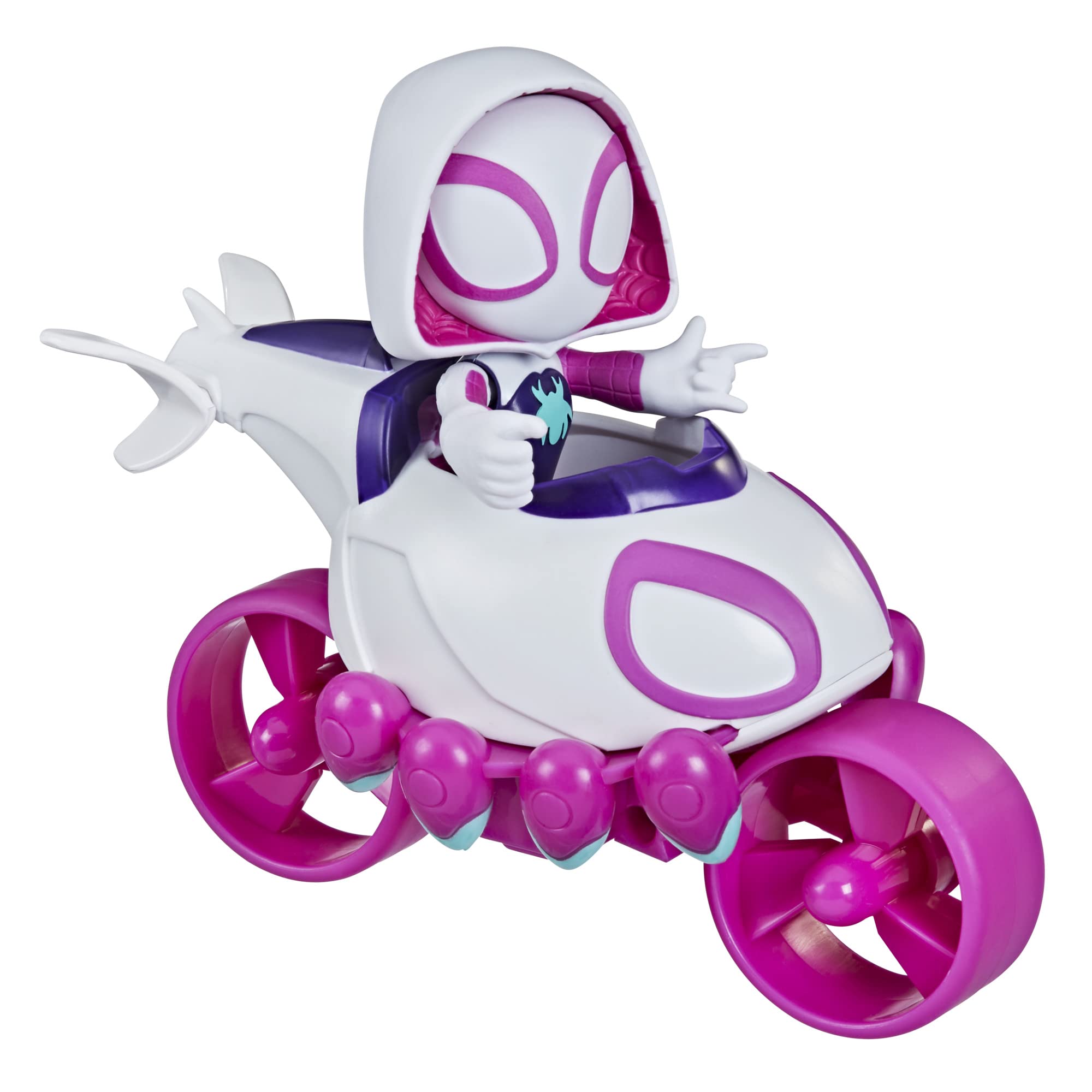 Spidey and His Amazing Friends Marvel Ghost-Spider Action Figure and Copter-Cycle Vehicle, for Kids Ages 3 and Up