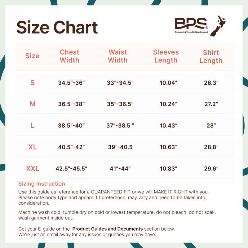 BPS Men's Short Sleeve Swim Shirt/Rash Guard with Sun Protection (Patterned Navy Blue, XXL)