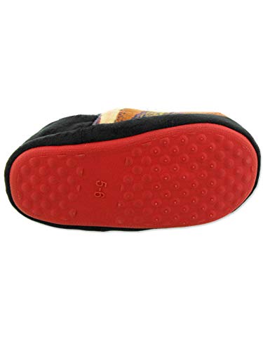 Disney Cars Lightning McQueen Tow Mater Toddler Boys Plush Aline Slippers (7-8 M US Toddler, Black/Red)