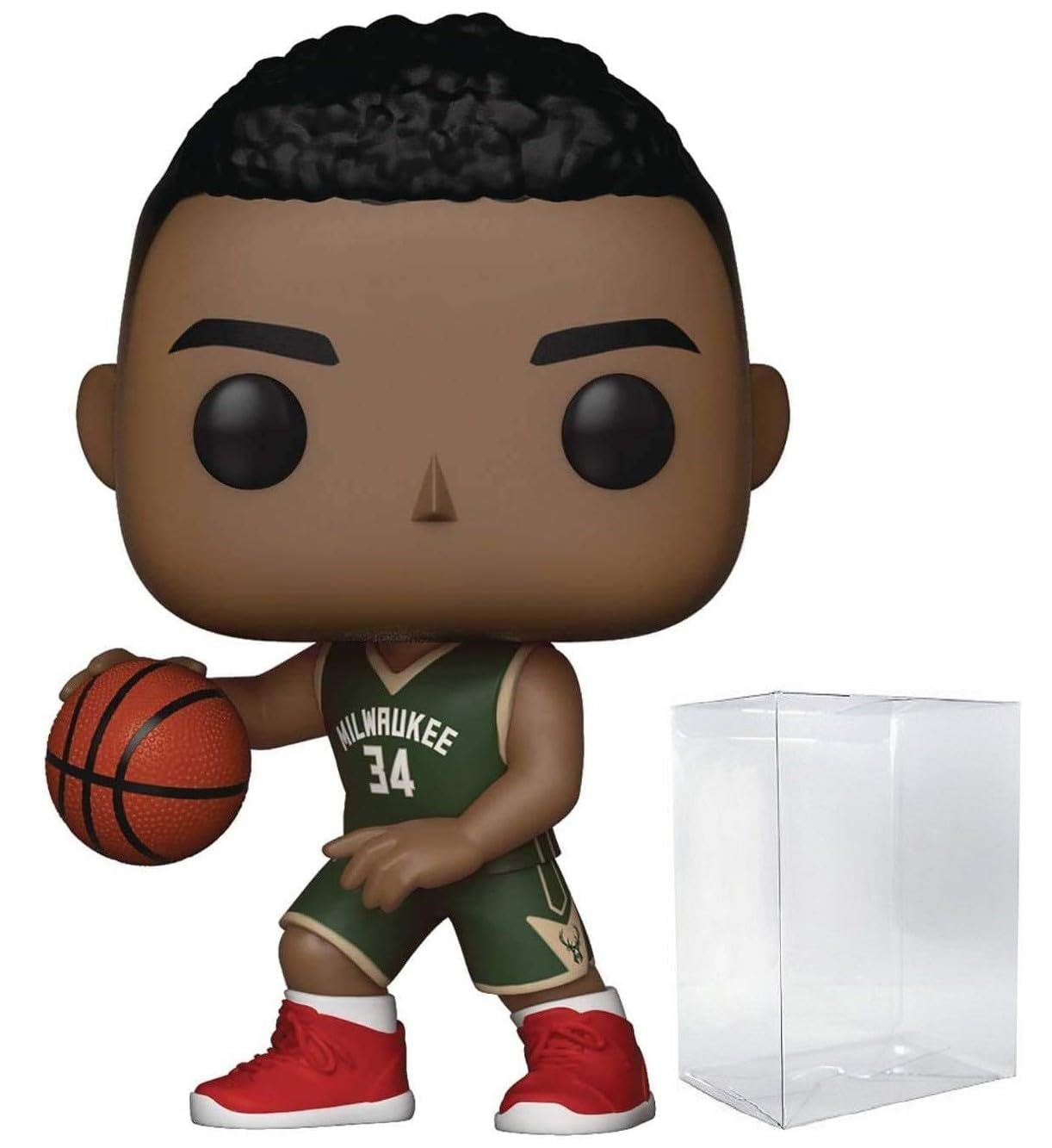 Giannis Antertokounmpo Milwaukee Green Jersey #45 Pop Sports NBA Action Figure (Bundled with Pop Protector to Protect Display Box)