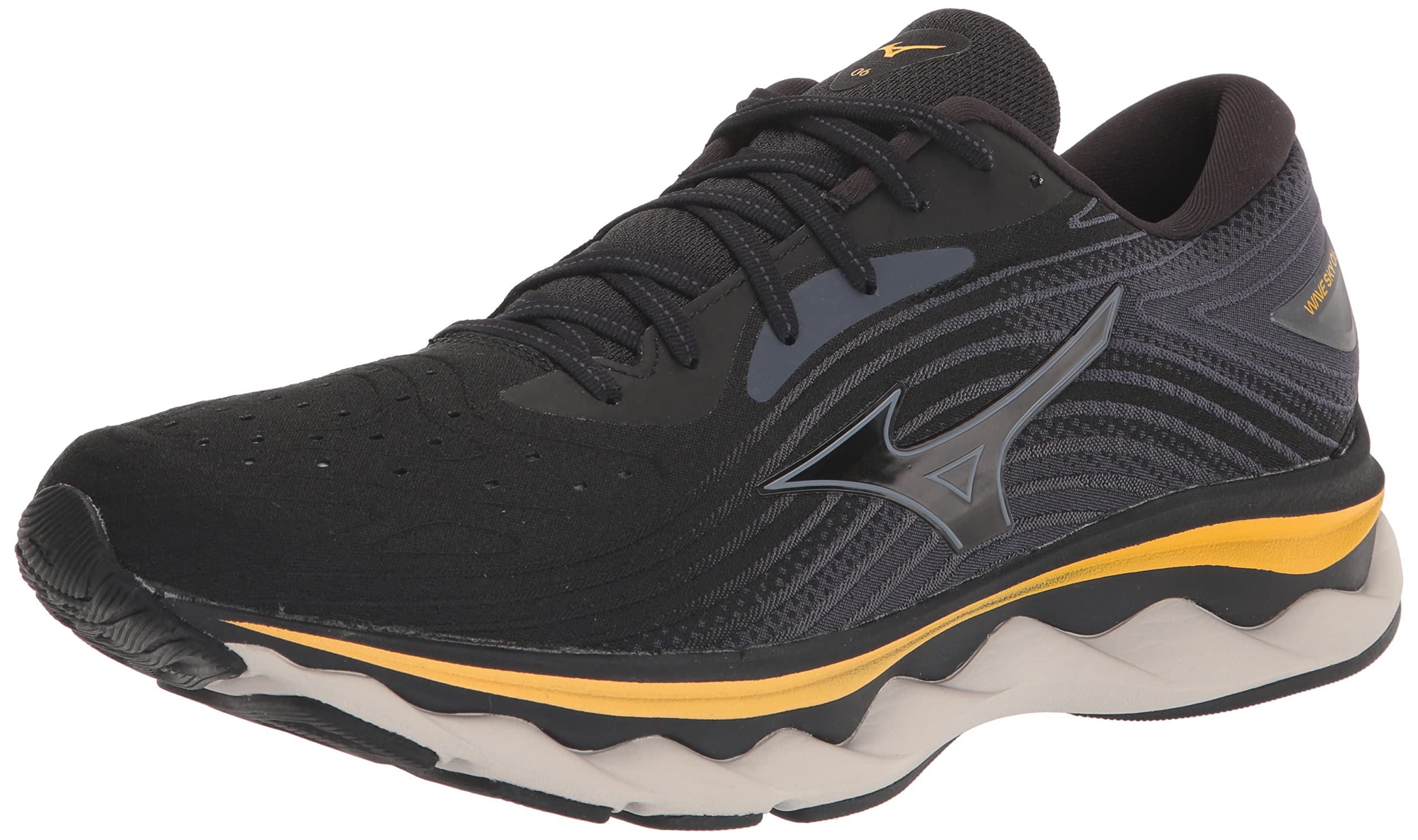 Mizuno Men's Wave Sky 6 Running Shoe, Black/Tradewinds, 10