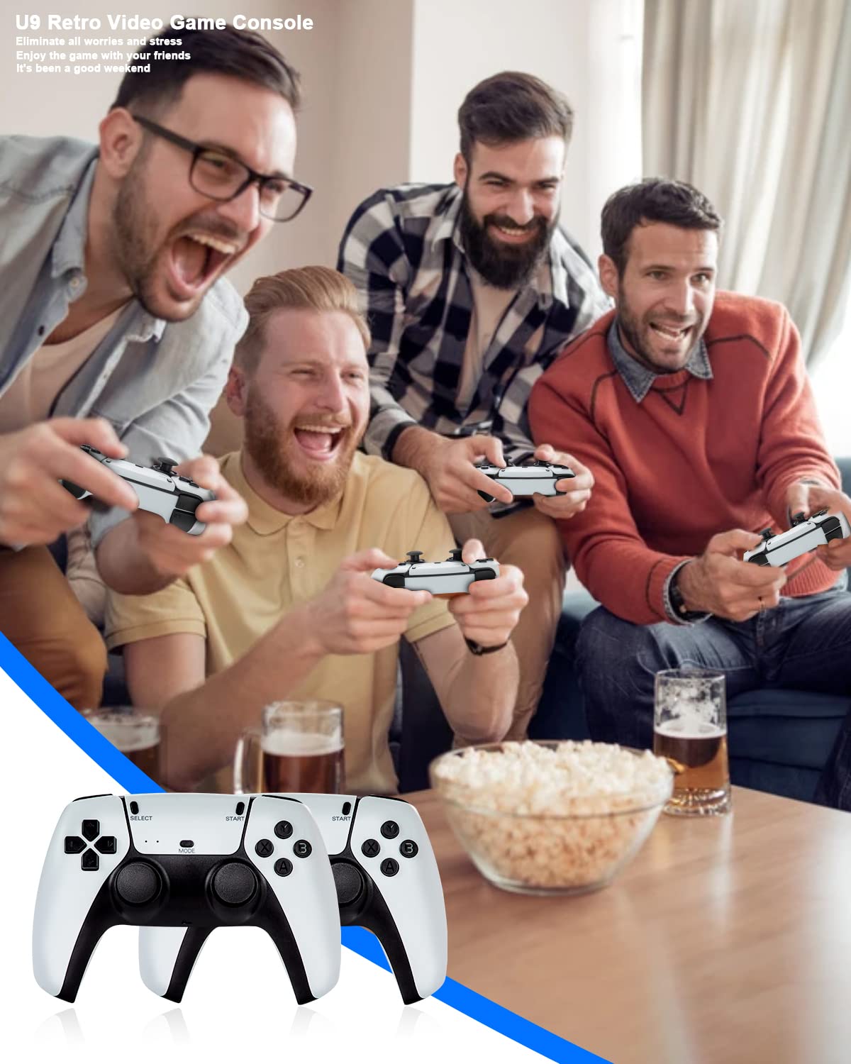U9 Retro Game Console, Plug and Play Video Games Built-in 12000+ Classic Game 4K Ultra HD Game Stick with 2.4G Wireless Joystick Controller Supports 20+ Emulators…