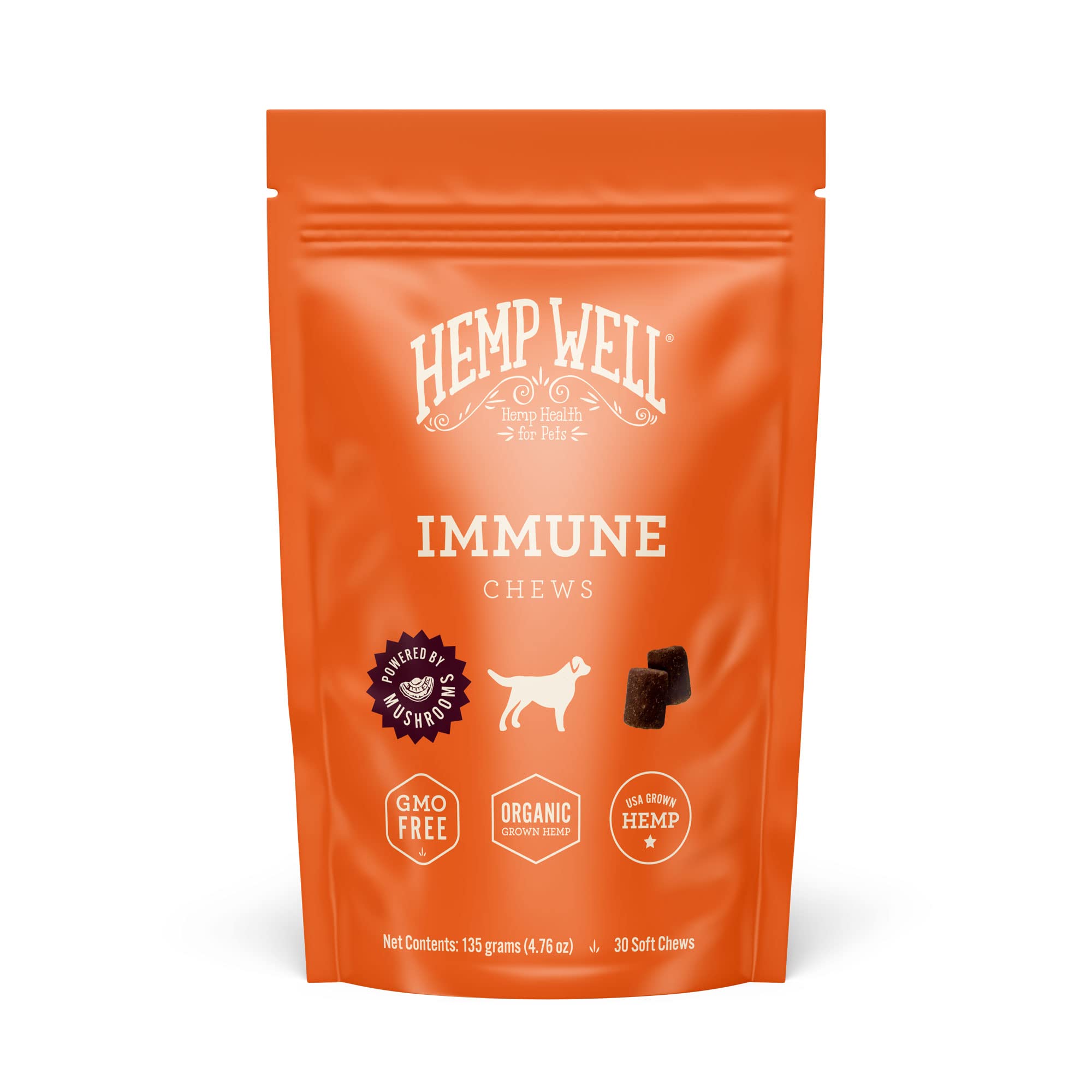 Hemp Well Immune - Allergy Support Dog Soft Chews - Long Lasting Relief for Seasonal Dog Allergies and Itching - Supports Healthy Skin and Immune System - Gut Health - Organic (30)