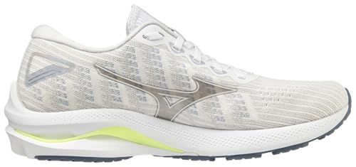 Mizuno Women's Wave Rider 25 WAVEKNIT™ | neutral Support Running Shoe |Eco Friendly Materials | Waveknit- Nimbus Cloud/White | US 8