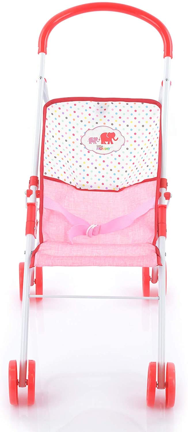 Little Mommy Doll Travel Stroller (D82489), One Hand Push for Adventure Filled Strolls - Seat Belt to keep Baby Doll / Stuffed Animal Safe, Foldable - Fits Dolls up to 21", Age 3+ [Amazon Exclusive]