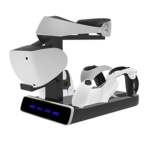 Charging Station for PS VR 2 and PS 5 Controller | Fast Charger Dock Display Stand with LED Indicator for Play-Station VR2 | Charging Stand for PS 5 & VR2 Headset Controllers Accessories