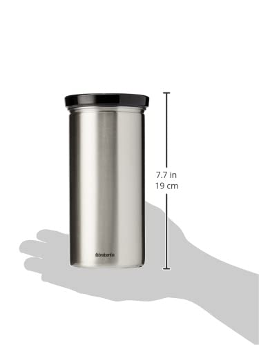 Brabantia Senseo Coffee Pad Storage Jar- Fingerprint Proof Matt Steel Black Lid