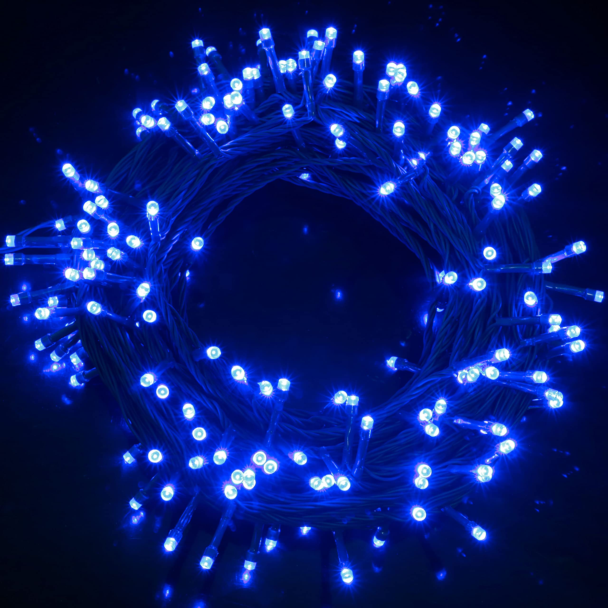 Joiedomi 200 LED Blue Halloween String Lights with 8 Modes 65.2FT Green Wire for Indoor Outdoor Holiday Décor Halloween Event Decoration, Tree, Eaves, Haunted House Theme Party