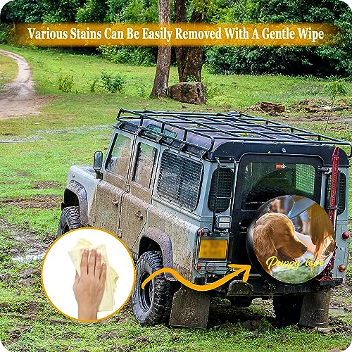 Custom Spare Tire Cover Personalized Tire Cover Customize Your Photo Text Logo Waterproof Dust-Proof Wheel Tire Covers Protectors Universal All Vehicles Trailer Camper RV RV SUV (15 inch)
