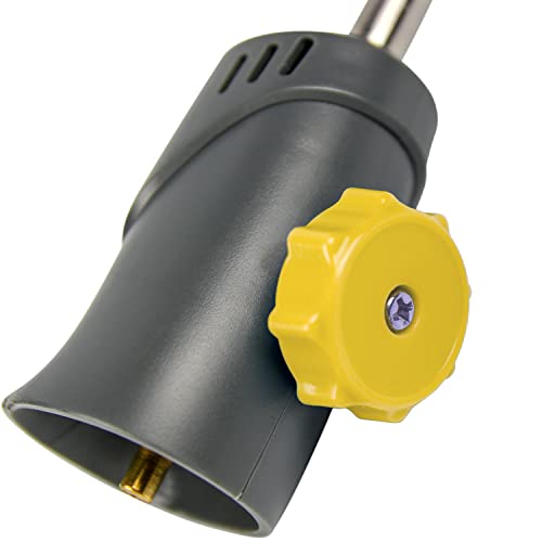BLUEFIRE Trigger Start Gas Welding Torch Head with MAPP Kit,Extend 1.5" Tube Piezo Self Ignition Nozzle Fuel by MAPP MAP PRO Propane 1lb Handheld Cylinder Soldering Brazing Triple-Point Flame