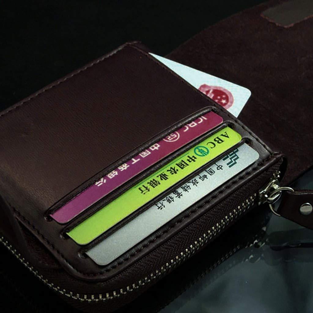 Charming Purse Leather Billfold Card Handbag Mens Holder Zip Clutch Wallet