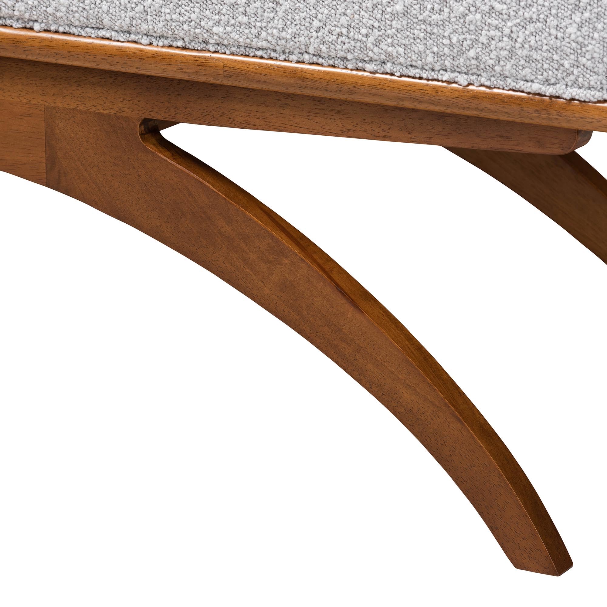 Baxton Studio Orella Bench & Banquette, One Size, Light Grey/Walnut Brown