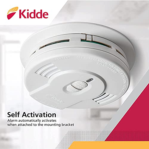 Kidde Smoke Detector, 10-Year Battery, LED Indicators, Replacement Alert, Test-Reset Button, 6 Pack