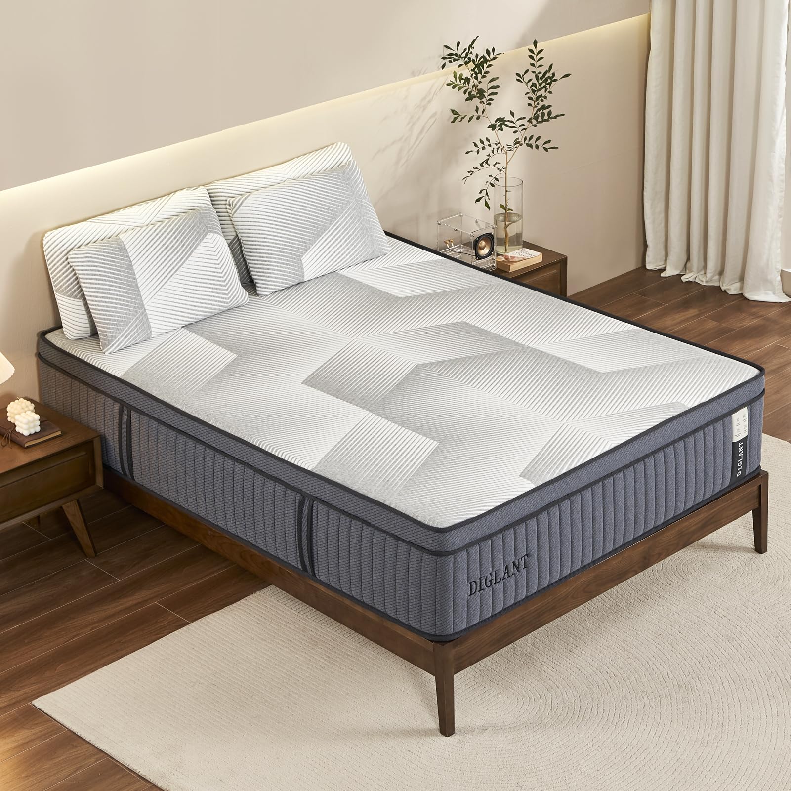 DIGLANT Twin XL Mattress, 14Inch Comfort Plush Memory Foam Hybrid Mattress with Individual Pocket Springs for Support & Pressure Relief, Twin XL Size Mattress in a Box, CertiPUR-US Certified, 39"*80"