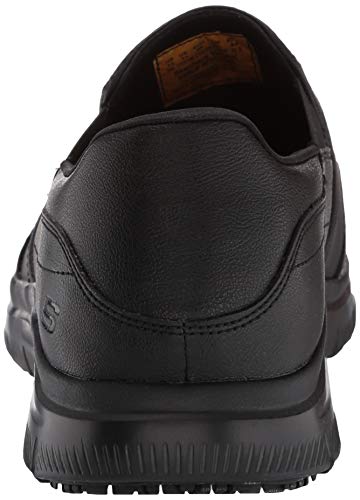 Skechers Men's Bronwood Food Service Shoe, Black Leather, 13