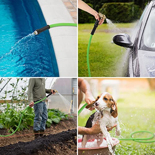 DEWENWILS Garden Hose 10 ft x 5/8", Water Hose with Swivel Handle, Heavy Duty, Lightweight, Flexible Hose for Plants, Car, Yard, 3/4 Inch Solid Fittings, Drinking Water Safe