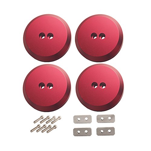 Dewhel Jack Pad Adapter Billet Anodized Red Aluminum Floor Jack for Corvette C8/C7/C6 Premium Bolt on Jack Points - 4 Pack¡