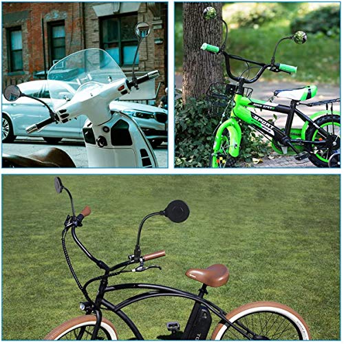 Bike Mirror Round Bicycle Rearview mirror 360° Adjustable Handlebar Mount Universal for Mountain Road bike Electric Scooter E-bike Bicycle Accessories(2 Pcs)