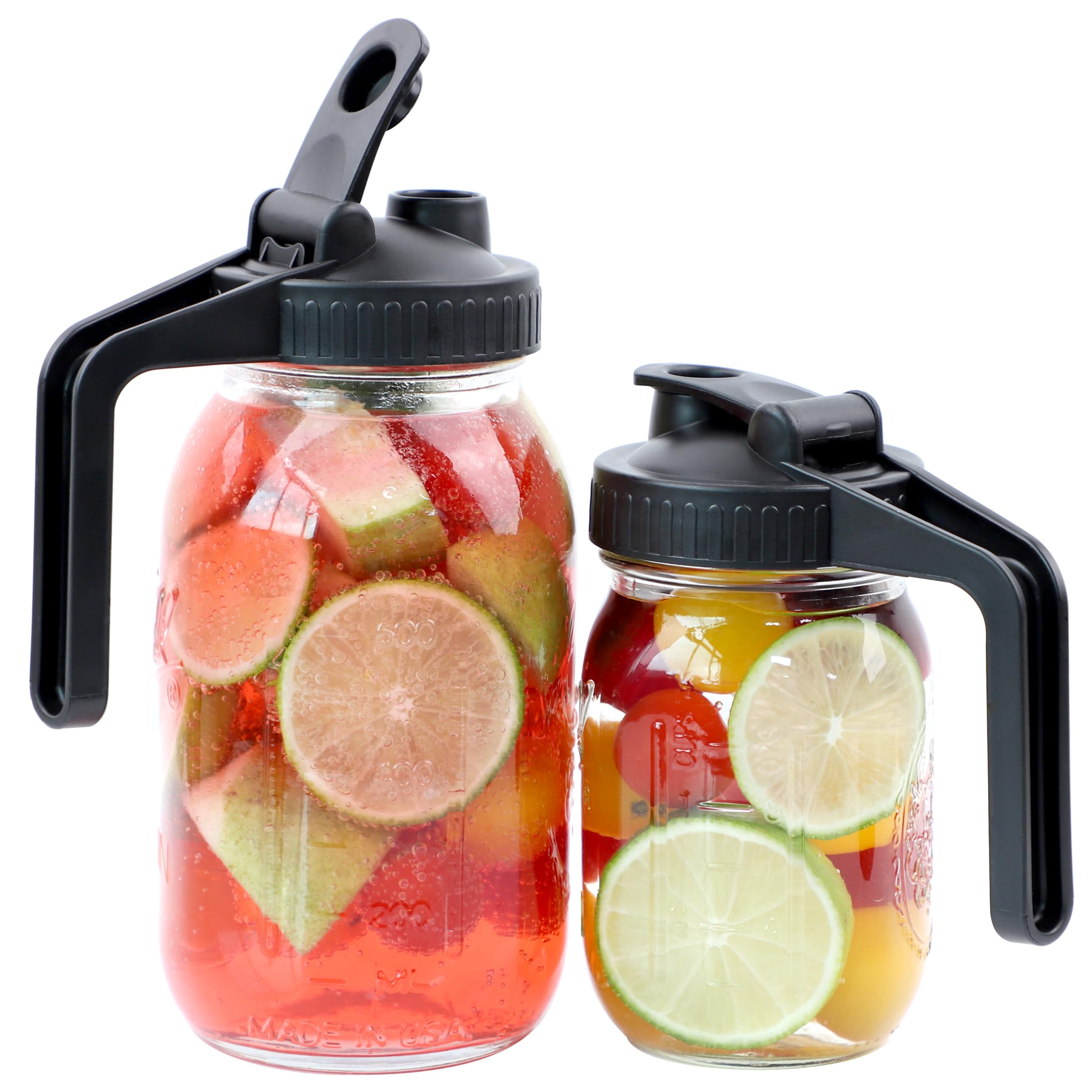 Mason Jar Pitcher Lid With Pour Spout & Handle Regular Mouth Mason Jar Lids With Flip Cap Easy Pouring Spout Airtight Leak-Proof Turns Your Mason Jar Into Pitcher (Jars Not Included)