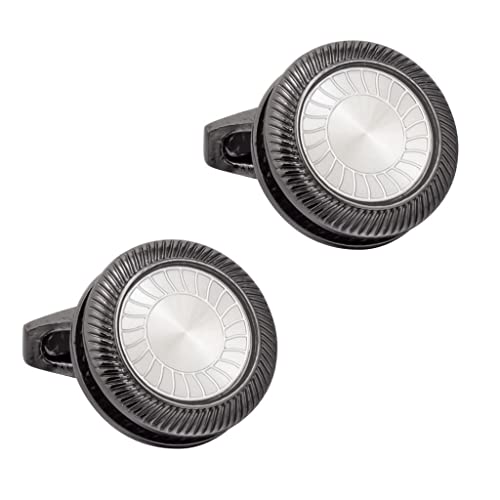 Black CD Piece Accessories Metal Cufflinks Men's French Alloy Brass Cufflinks (Color : A, Size : One Size) (A One Size)