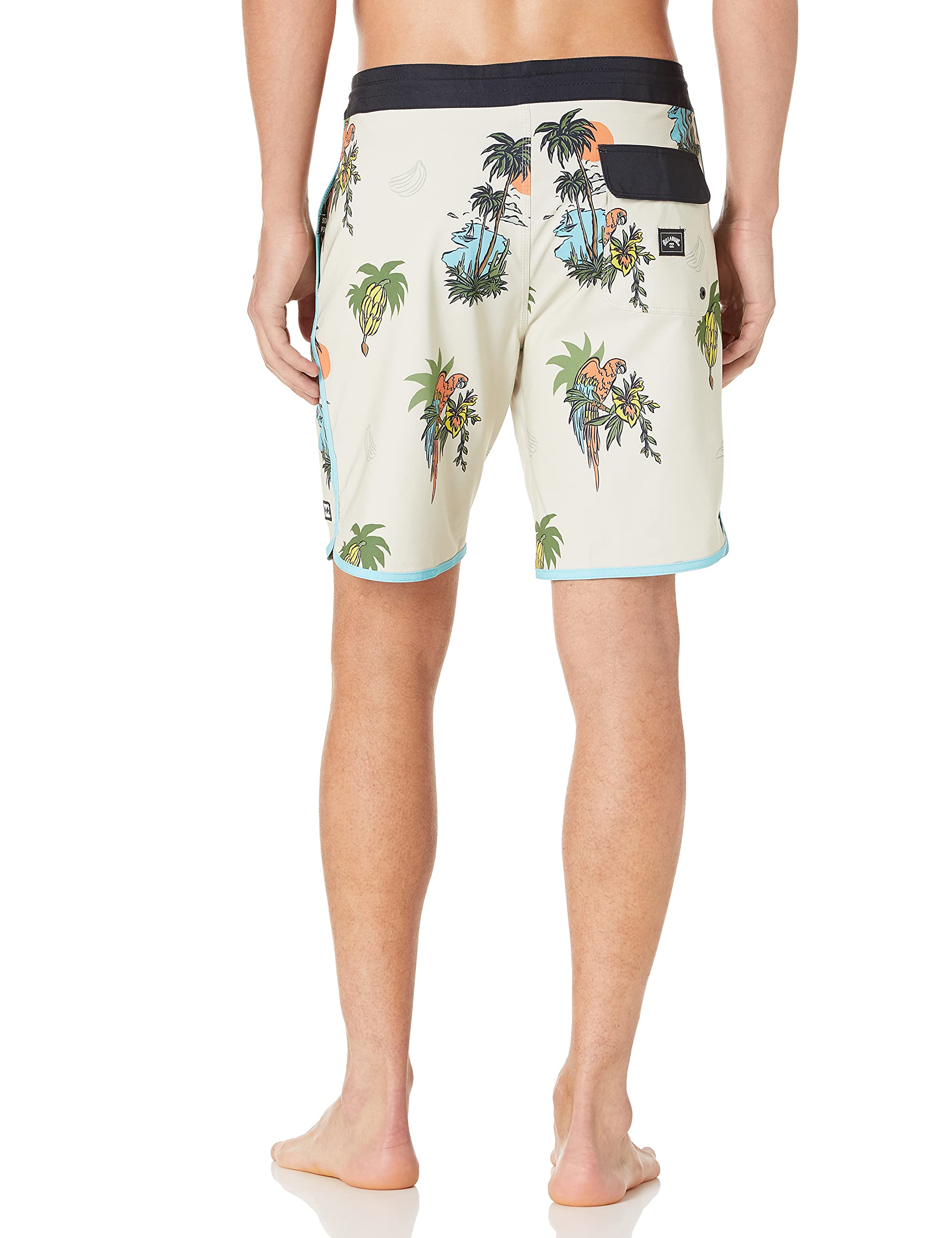 Billabong Men's Standard 73 Lo Tides Boardshort, 4-Way Performance Stretch, 19 Inch Outseam, Stone, 36